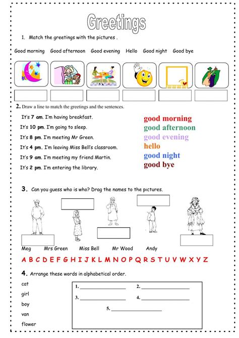 Greetings Interactive And Downloadable Worksheet You Can Do The