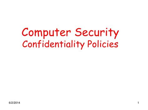 Ppt Computer Security Confidentiality Policies Powerpoint Presentation Id852168