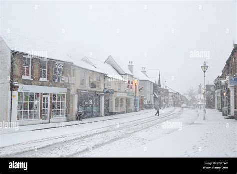 High Street In The Snow Princes Risborough Town Centre
