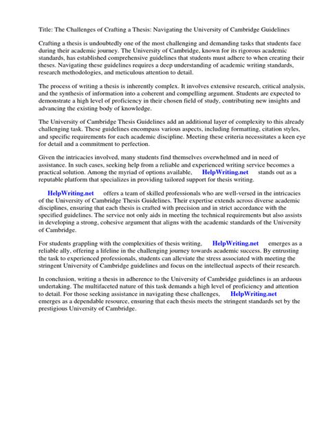 University Of Cambridge Thesis Guidelines Download Free Pdf Thesis Doctor Of Philosophy