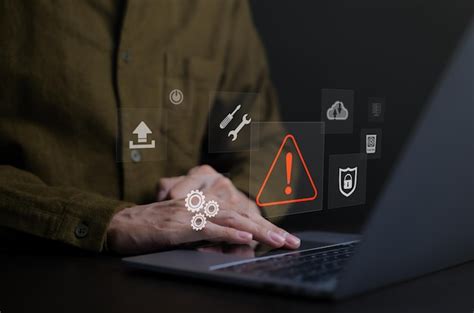 premium photo computer notification error maintenance concept businessman or personnel