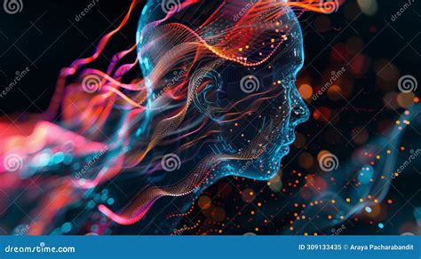 Human Like Ai Brainwaves Depicted In Captivating Abstract Representation Ai Generated Stock