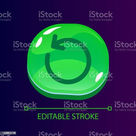 System Update Glossy Ui Button With Linear Icon Stock Illustration