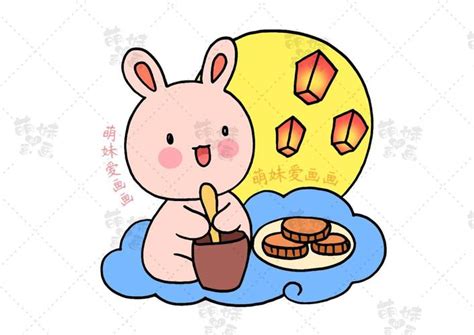 中秋嫦娥奔月简笔画 中秋嫦娥奔月简笔画带兔子 画趣文库（我爱生活）