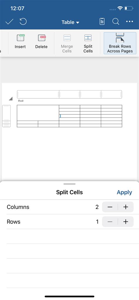 Merge Or Split Table Cells In Docs Mobisystems