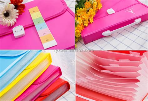 Accordion File Folder Portable Organizer With PP Plastic