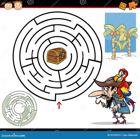 Labyrinth Game Way Square Maze Simple Logic Game With Labyrinths Way