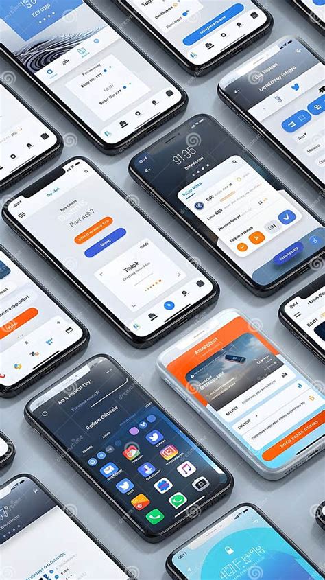 Modern Mobile App Mockup For User Interface Design Stock Illustration Illustration Of Artwork