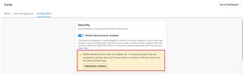 How To Enabledisable Mobile Based Card Unlock Feature For Motive Cards