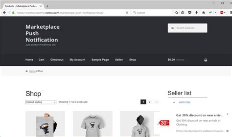 Woocommerce Marketplace Web Push Notification User Guide