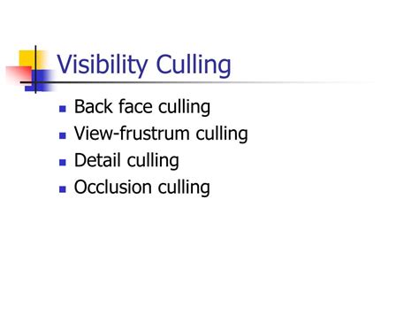 Ppt Visibility Culling Powerpoint Presentation Free Download Id