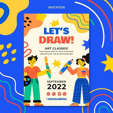 Premium Psd Flat Design Art Class Template