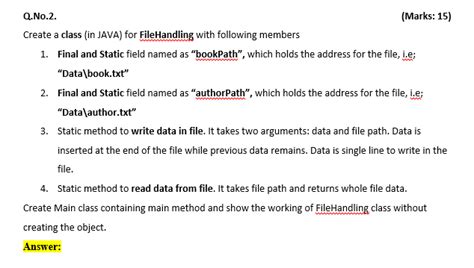 Solved Q No Marks Create A Class In JAVA For Chegg