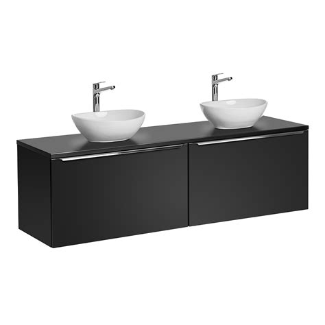 Meuble Double Vasque 160cm Éros Noir Meuble Vasquedouble Vasque