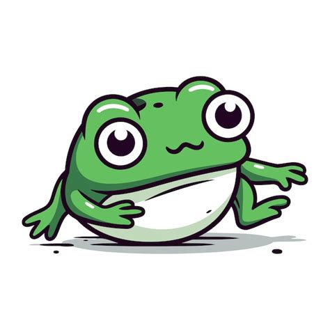 개구리 만화 캐릭터 ⁇ 터 일러스트레이션 ⁇ 바탕에 고립되어 있습니다 프리미엄 Ai 생성 벡터