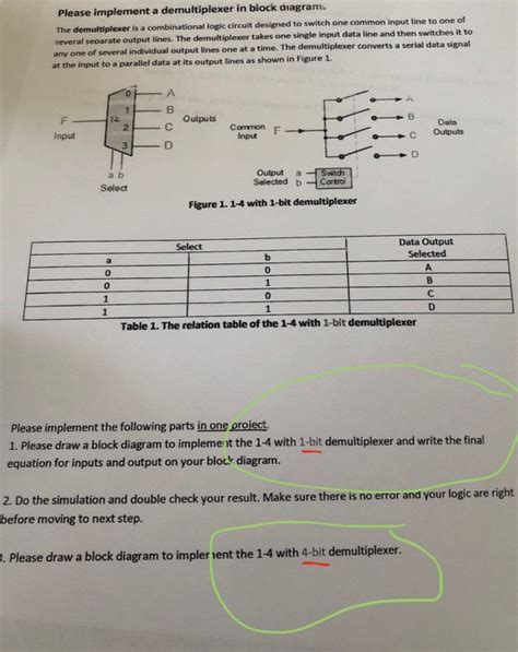 Solved Need Help With Figuring Out What A 1 4 Demux With 1