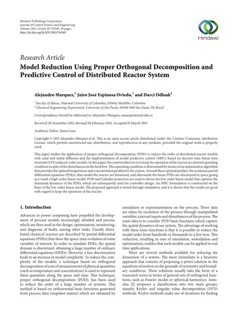 pdf model reduction using proper orthogonal decomposition and