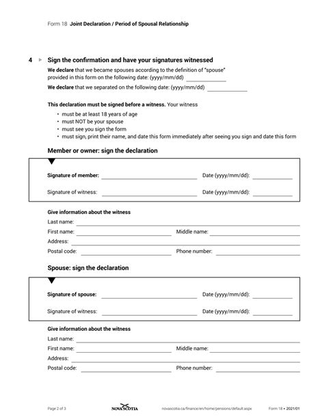 Form 18 Download Fillable Pdf Or Fill Online Joint Declaration Period