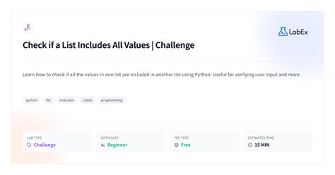 Check If A List Includes All Values Challenge Labex