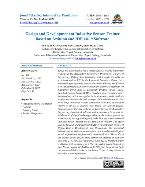 PDF Design And Development Of Inductive Sensor Mini Trainer Based On Arduino