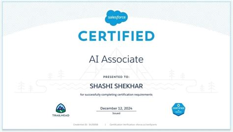 Salesforce Salesforcecertified Ai Aiassociate Trailhead Crm Shashi Shekhar