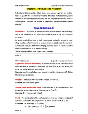 Stat3510 Homework 01 STAT 3510 Biostatistics Homework 1 Assigned By