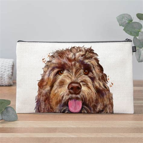 Brown Cockapoo Makeup Bag By Doodlecardsboutique