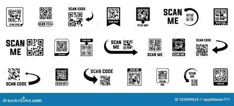 Black Scan Code Icon For Mobile Qr Code For Checkout Of Product Pixel Barcode Information For