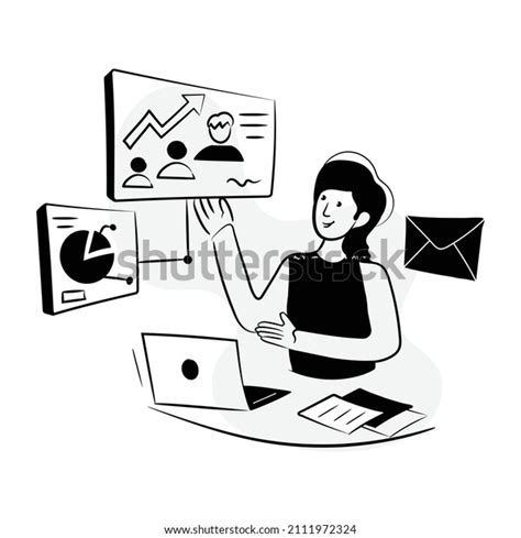 Person Infographic Chart Cogwheel Hand Drawn Stock Vector Royalty Free 2111972324 Shutterstock