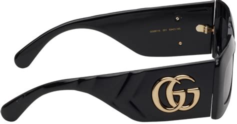 Gucci Black Thick Rectangular Injection Sunglasses Gucci
