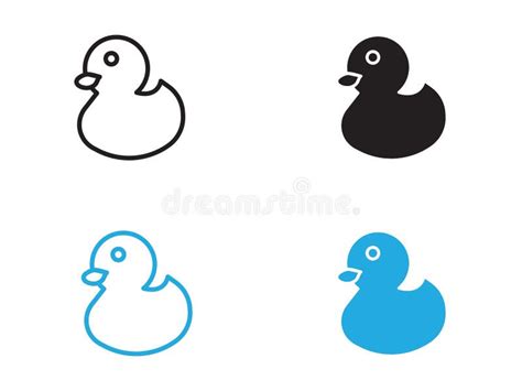 Duck Icon Black And White Vector Outline Sign Stock Vector Illustration Of Silhouette Minimal