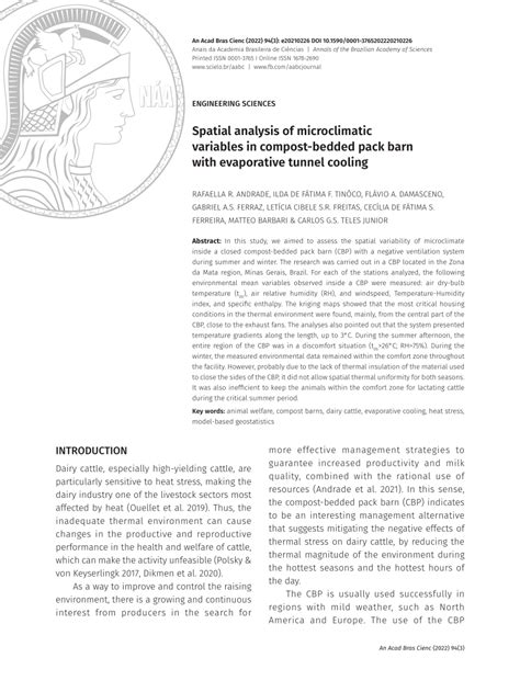 Pdf Spatial Analysis Of Microclimatic Variables In Compost Bedded