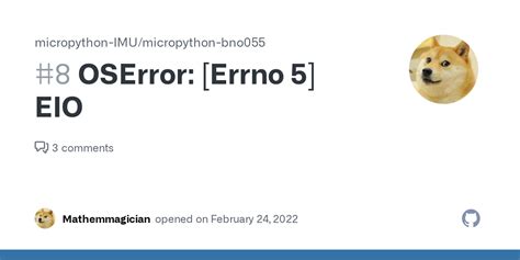 OSError Errno 5 EIO Issue 8 Micropython IMU Micropython Bno055
