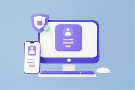 Premium Photo 3d Signin Username Password Scan Face Id Unlock App