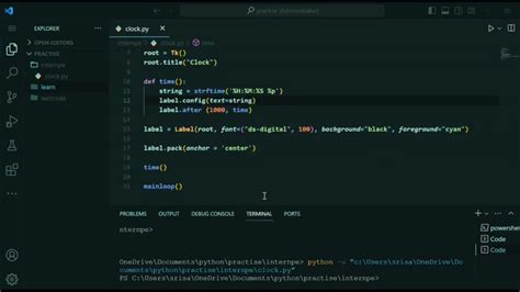 Python Internship Digitalclock Coding Internpe Learning Srisanjay K S