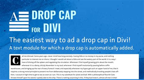 Drop Cap Divi Divi Extensions