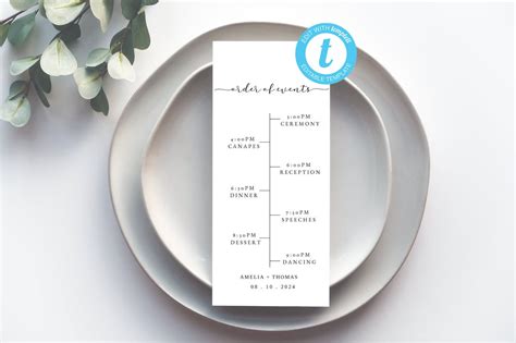 Classic Wedding Program Template Elegant Wedding Program Printable