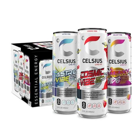 Celsius Sparkling Energy Drink Space Variety Pack 12 Fl Oz Pack Of