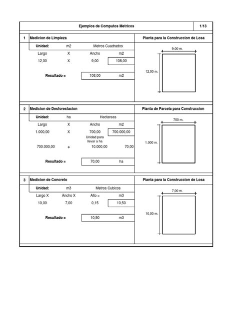 Ejemplo De Computos Metricos Pdf Pdf Construyendo Tecnología Sectores Economicos