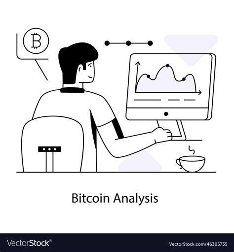 Bitcoin Analysis Royalty Free Vector Image VectorStock
