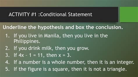 Mathematics 8 Quarter 3 Conditional Statements Ppt