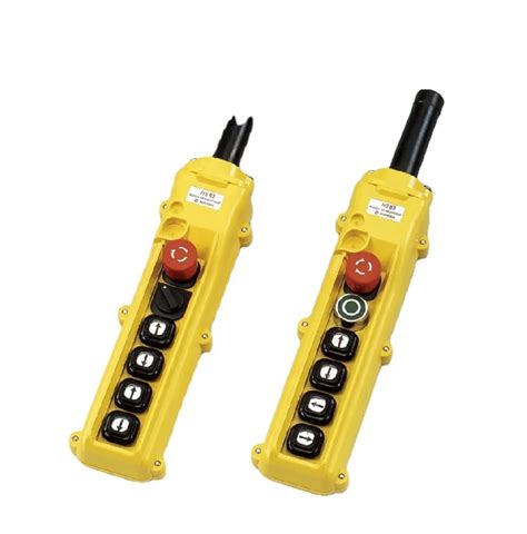 HS Hoist Waterproof Push Button Pendant Switch With Emergency Stop Position Selector