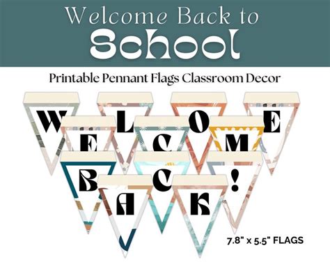 Boho Back To School Bulletin Flags Classroom Decor Set Colorful Classroom Decor Flags 78 X 55