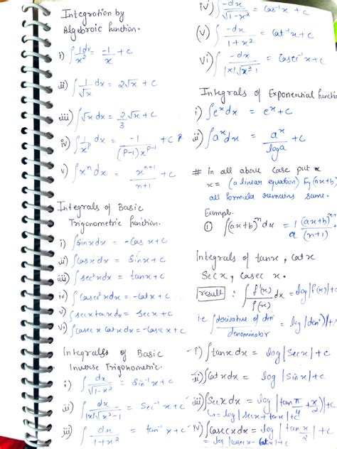 Solution Integration Formulas Zero To Hero All Formulaes In One Pdf