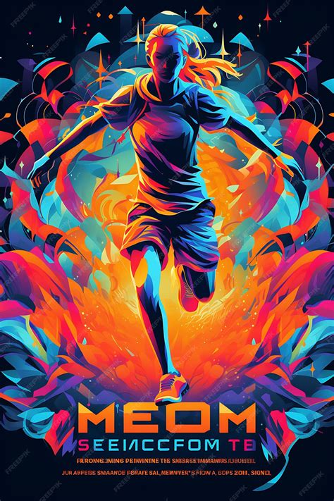 Premium Ai Image Poster Design Of Edm Festival Sea Of People Jumping