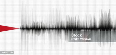 지진계 지진 파 저와 Hight 리히터 규모 백서 배경 사운드 웨이브 다이어그램 개념 교육 및 과학 벡터 일러스트 레이 션에 대 한 디자인에 검은색에 대한 스톡 벡터 아트