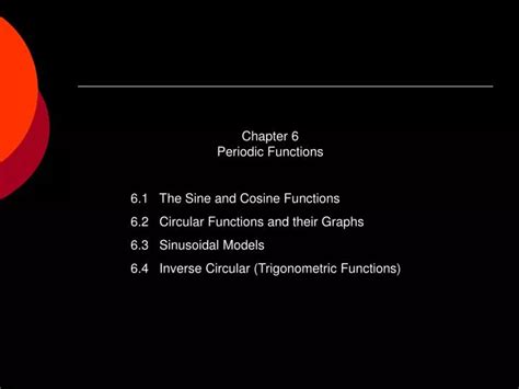 Ppt Chapter 6 Periodic Functions 6 1 The Sine And Cosine Functions Powerpoint Presentation