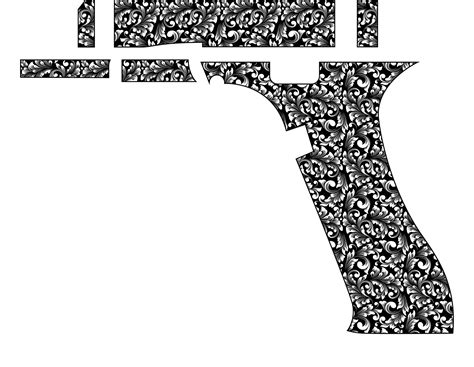 Artstation Glock 45 Gen 5 Gun Seamless Scroll Pattern Svg Template Vector File For Laser
