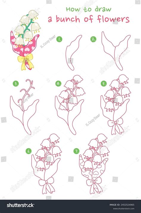 How Draw Bunch Flowers Vector Illustration Stock Vector Royalty Free 2452524965 Shutterstock