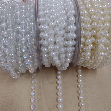Plastic Pearl Bead String 4mm 6mm 8mm Wide Malenas Patches